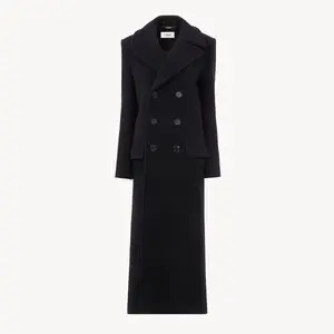 Chloé Double-breasted Long Coat - Black