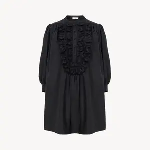 Chloé Ruffled Button-up Dress - Black