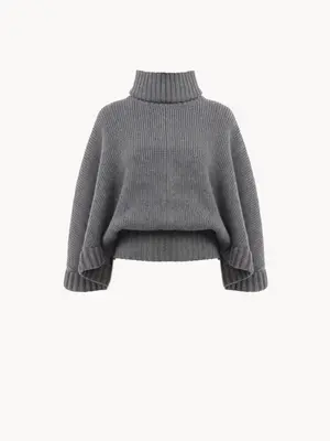 Chloé High Neck Knit Sweater - Divine Grey