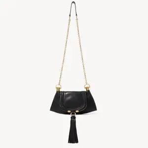 Chloé Leather Shoulder Bag With Gold Tone Hardware - Black