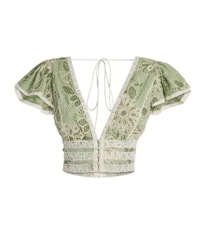 Alice + Olivia Embroidered Keeley Blouse