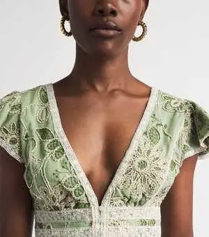 Alice + Olivia Embroidered Keeley Blouse