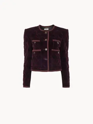Chloé Quilted Velvet Jacket - Deep Purple