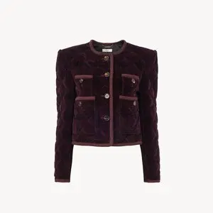 Chloé Quilted Velvet Jacket - Deep Purple
