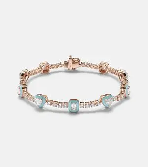 KAMYEN 18kt Rose Gold Diamond And Enamel Bracelet - Pink