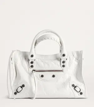 Balenciaga Small Lambskin Le City Top-handle Bag - White