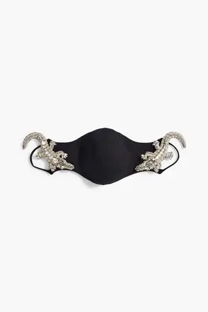 Balmain Crystalembellished Cottonblend Face Mask - Black