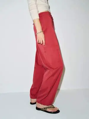 REFORMATION Sawyer Cargo Pant - Red