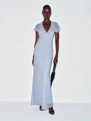 REFORMATION Kyley Maxi Dress With Halter Neckline And Ruffled Details