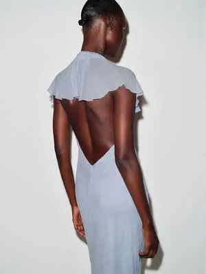 REFORMATION Kyley Maxi Dress With Halter Neckline And Ruffled Details