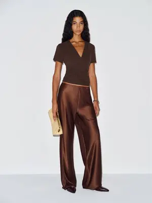 REFORMATION Larah Knit Top - Brown