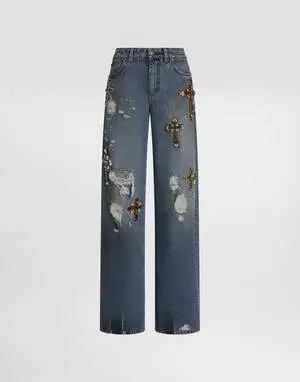 Dolce & Gabbana Embellished Denim Trousers