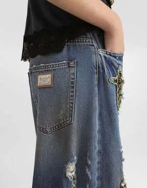 Dolce & Gabbana Embellished Denim Trousers