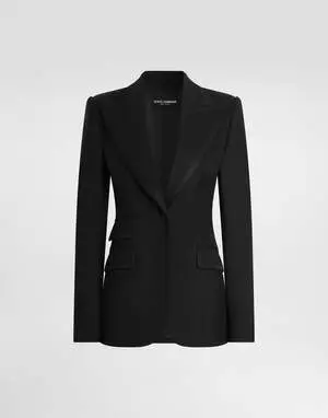 Dolce & Gabbana Turlington Single-breasted Jacket In Bi-stretch Twill - Black