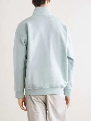On Logo-embroidered Organic Cotton-blend Half-zip Sweatshirt