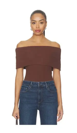 Paige Rosarita Top In Brown - Oak