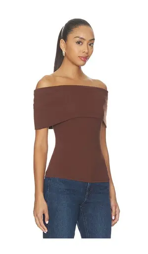 Paige Rosarita Top In Brown