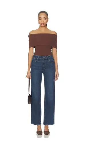 Paige Rosarita Top In Brown