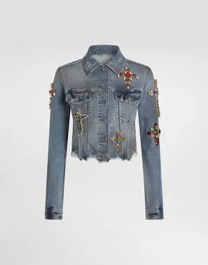 Dolce & Gabbana Denim Jacket With Embroidery - Multicolor