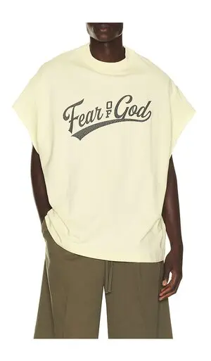 Fear Of God Cut Off 90's Shirt In White - Chalk
