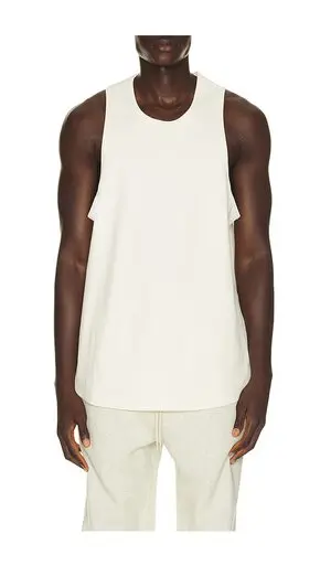 Fear Of God Ribbed Essential Tank In White - Ivory