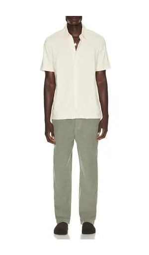 Theory Noran Short Sleeve Shirt In Cream - Seashell