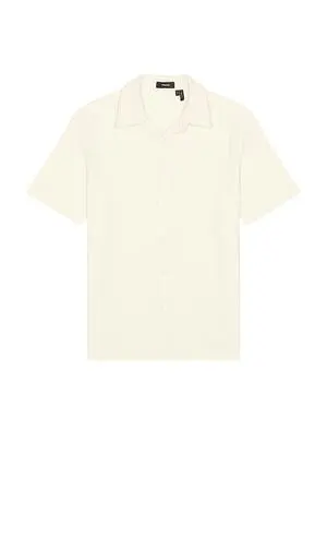 Theory Noran Short Sleeve Shirt In Cream - Seashell