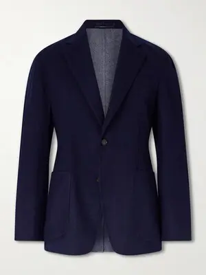 Dunhill Mohair And Silk-blend Blazer - Blue