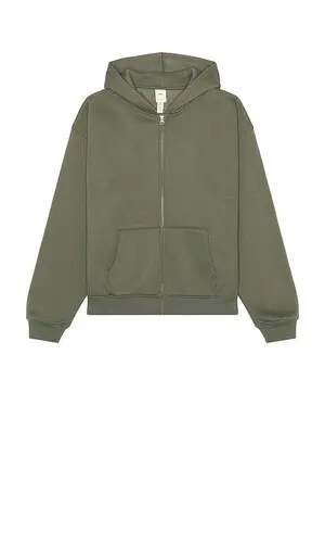 SKIMS Fleece Lounge Zip Up Hoodie - Jungle