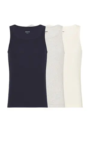 SKIMS Cotton Rib Tank 3-pack In Multi - Ecru Multi