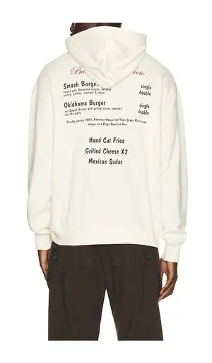 Brixton X Burger She Wrote Hoodie In White