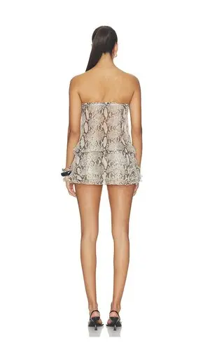 INDAH Izzy Printed Drop Waist Mini Dress
