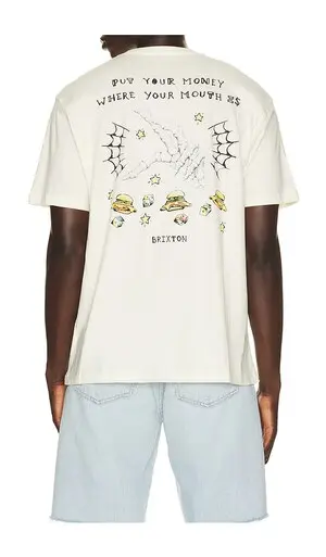 Brixton X Burger She Wrote Tee In White