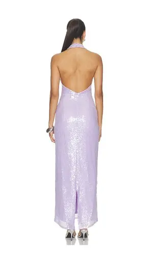 MORE TO COME Charlice Halter Gown In Purple