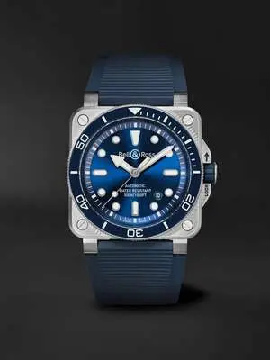 BELL & ROSS Br-03 Diver Automatic Stainless Steel Watch, Ref. Br03a-d-blu-st/srb - Blue