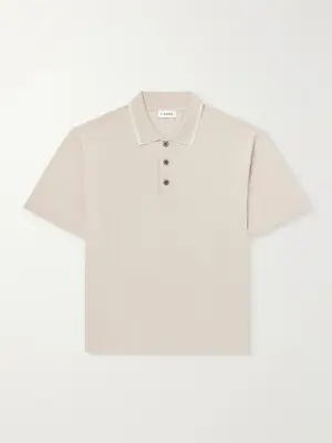 FRAME Cotton-piqué Polo Shirt - Neutrals