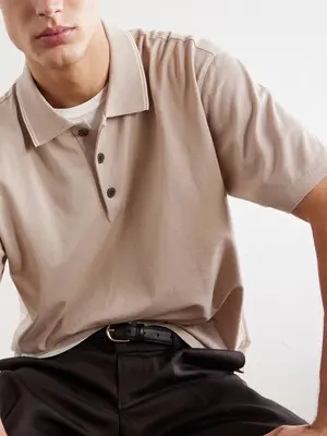 FRAME Cotton-piqué Polo Shirt