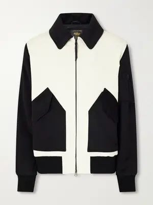 Golden Bear Two-tone Leather-trimmed Wool-felt Bomber Jacket - Neutrals