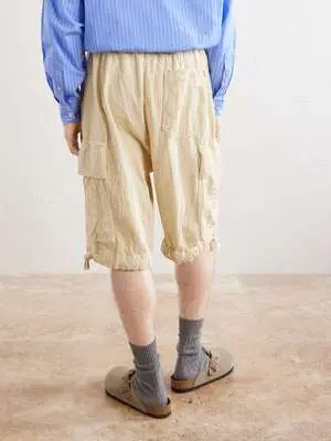 Barena Venezia Wide-leg Cotton-corduroy Cargo Shorts