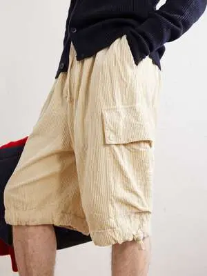 Barena Venezia Wide-leg Cotton-corduroy Cargo Shorts