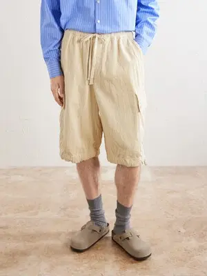 Barena Venezia Wide-leg Cotton-corduroy Cargo Shorts