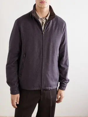 Herno Silk And Cashmere-blend Twill Bomber Jacket