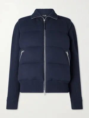 TOM FORD Quilted Wool Down Jacket - Blue