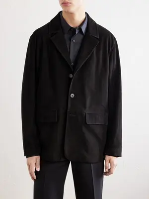 FRAME Suede Blazer With Notch Lapels