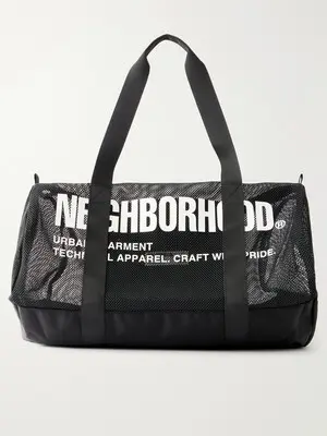 NEIGHBORHOOD Logo-print Mesh Weekend Bag - Black