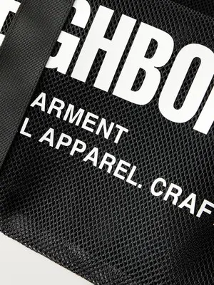 NEIGHBORHOOD Logo-print Mesh Duffle Bag