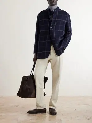 Dunhill Checked Wool-blend Coat