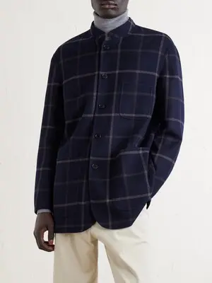 Dunhill Checked Wool-blend Coat