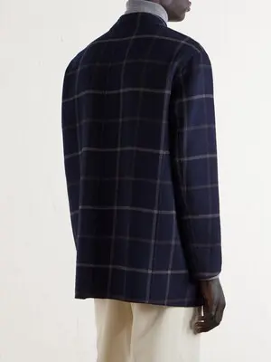 Dunhill Checked Wool-blend Coat