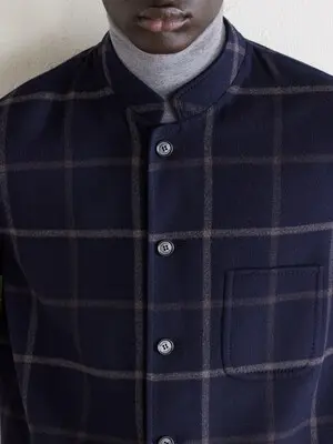 Dunhill Checked Wool-blend Coat